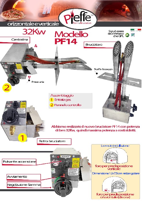 PF14 Orizzontale/Verticale (Metano e GPL) :: Pieffe Forni&Bruciatori